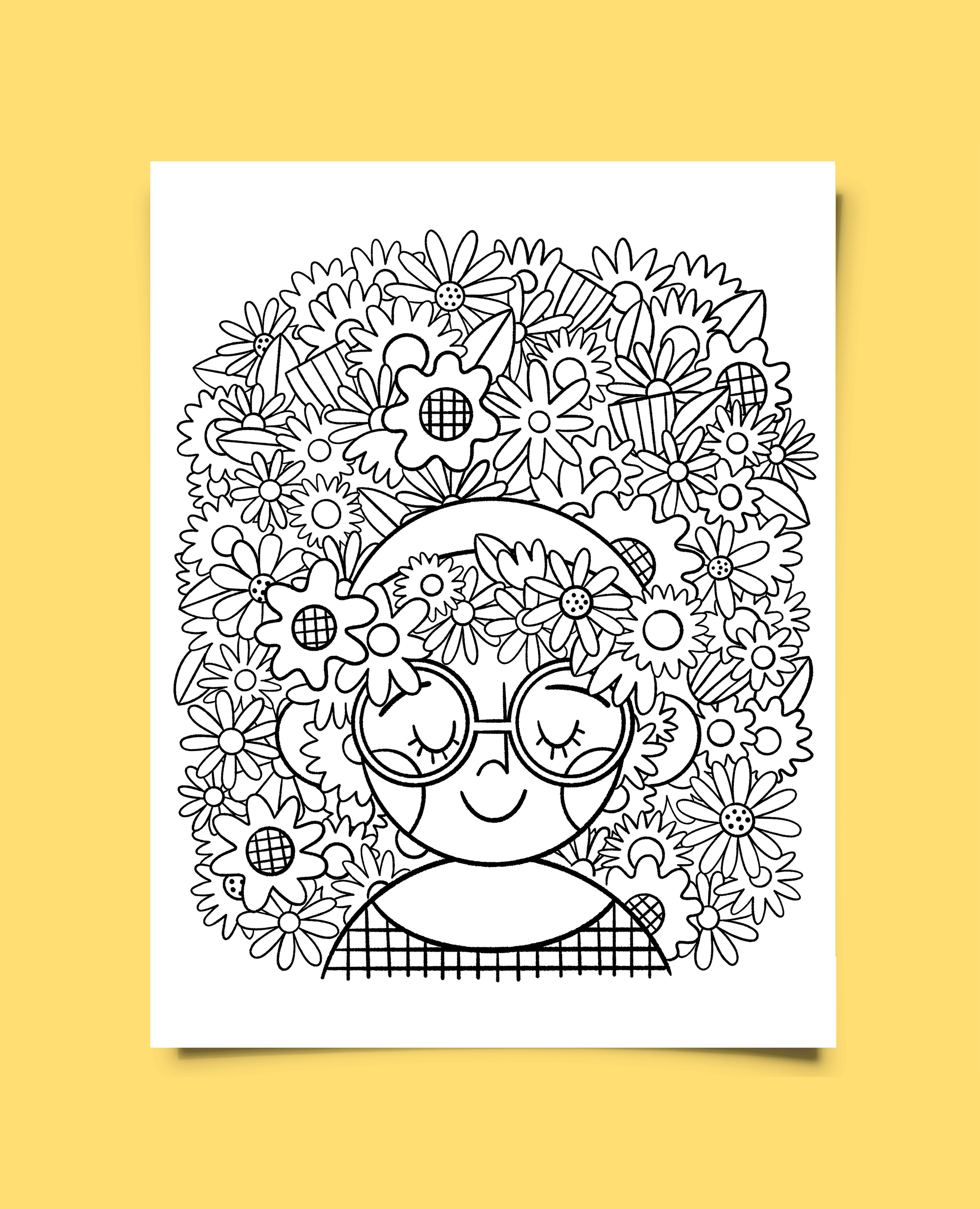 Happy Flowers Colouring Sheets – Small Jane